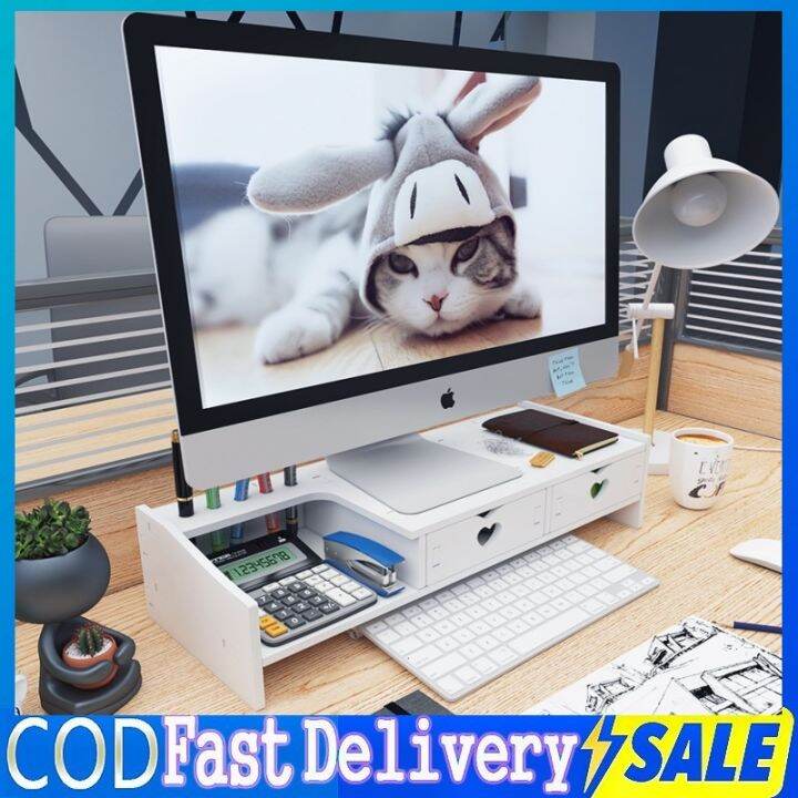 Wooden Computer Desktop Monitor Increased Rack Riser Monitor Stand ...