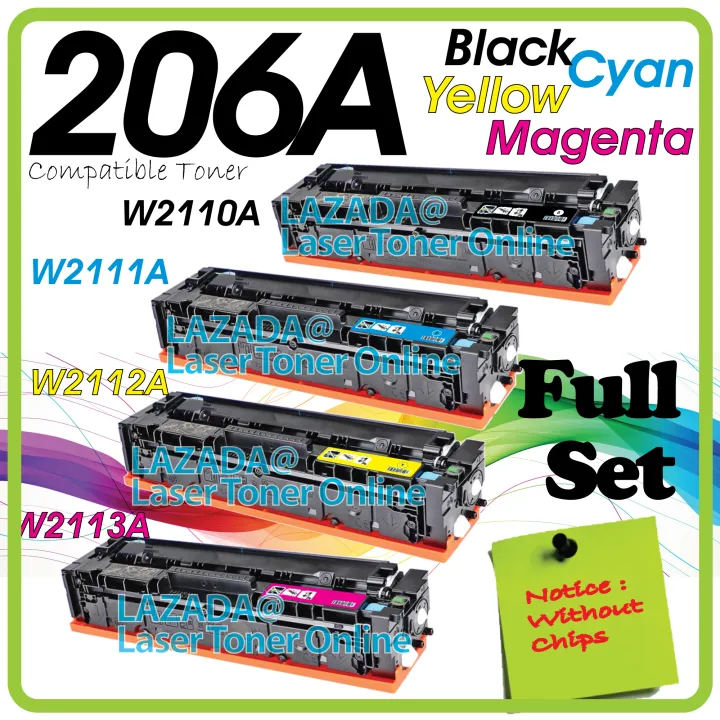 FULL SET Compatible to HP 206A HP206A W2110A W2111A W2112A W2113A Laser ...