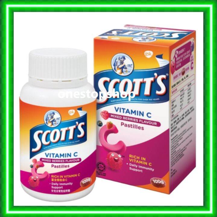 Scott's Vitamin C Mixed Berries Flavor Pastilles 50s | Lazada PH