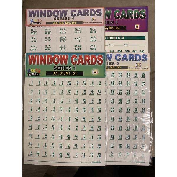 16 pcs Window Cards Complete Set Series 1-4 Addition Subtraction ...