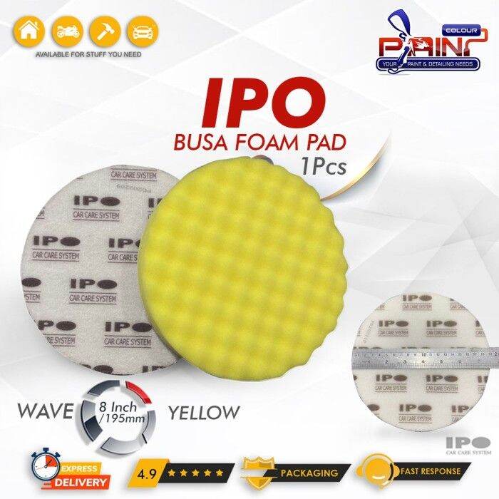 IPO Busa Poles Gelombang Wave Foam Pad 8 inch YELLOW 195MM Cutting ...