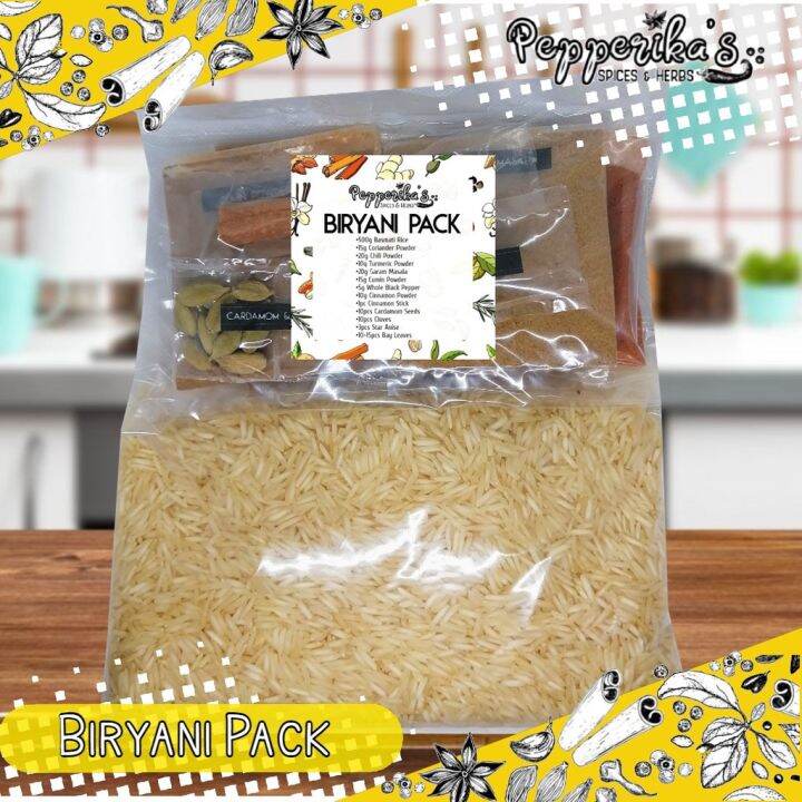 Biryani and Kabsa Pack: Complete Spices + 500g Basmati Rice 6-8 ...