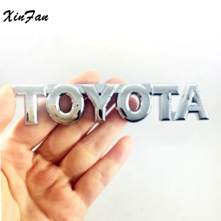 XINFAN 1 x Metal Chrome TOYOTA Logo Letter Car Auto Rear Trunk Emblem ...