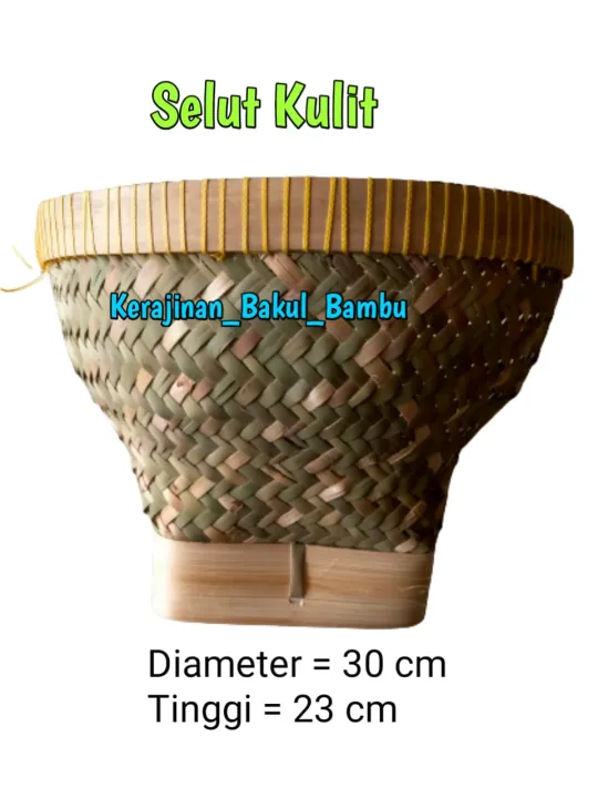 Bakul nasi bakul bambu bakul Selut Kulit murah diameter 30 cm kerajinan ...