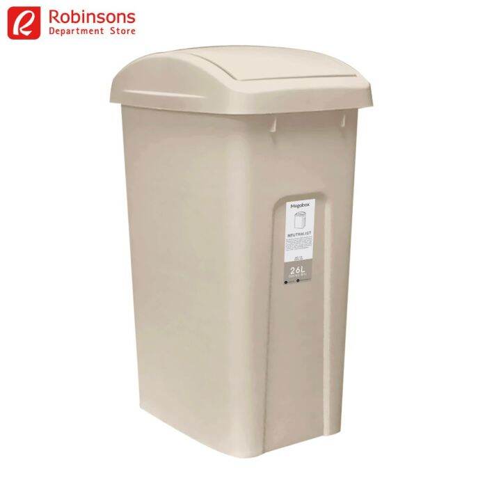 Megabox 26L Neutralist Swing Trash Bin (Beige) | Lazada PH