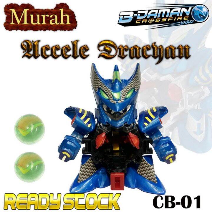 B-daman Cross Fight Starter CB-01 Accele Dracyan Set Marbles Robot ...