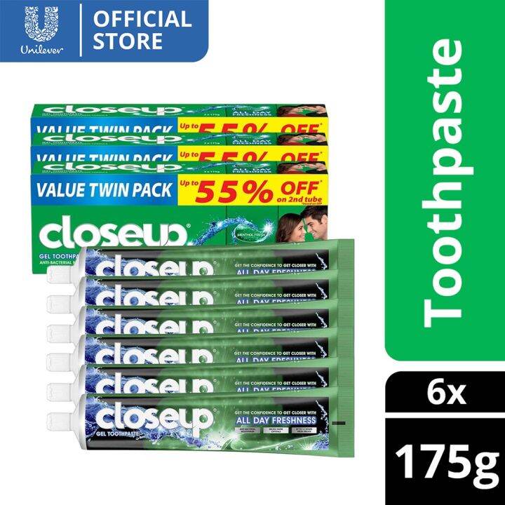 Bundle of 6: Closeup Menthol Fresh Toothpaste 175g | Lazada PH