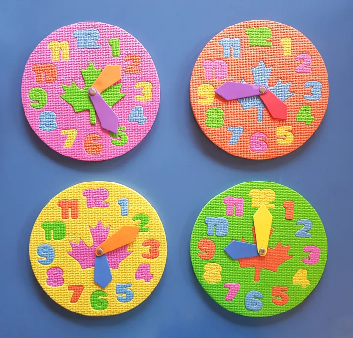 EVA Foam Clock Puzzle and Learning Time Educational Toy for Toddlers ...