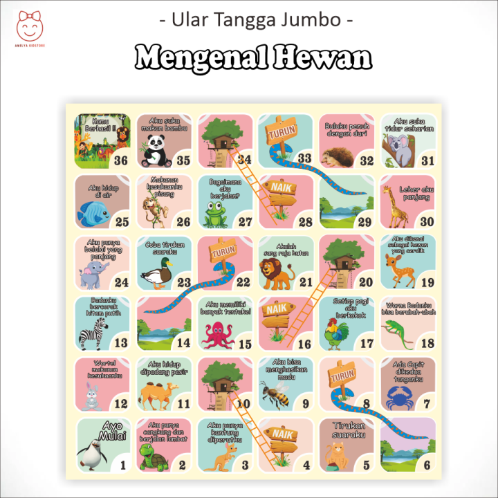 Raja Kidzone Ular Tangga Jumbo Mainan Edukasi - Hewan, Indonesia ...