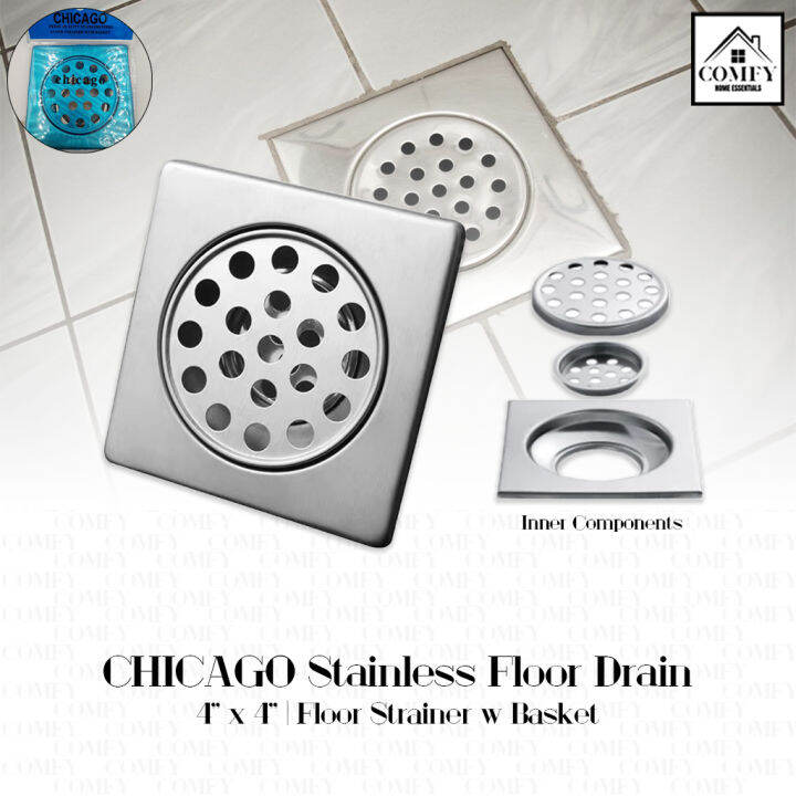 4x4/6x6 Chicago Stainless Steel Floor Strainer Sink With Basket ...