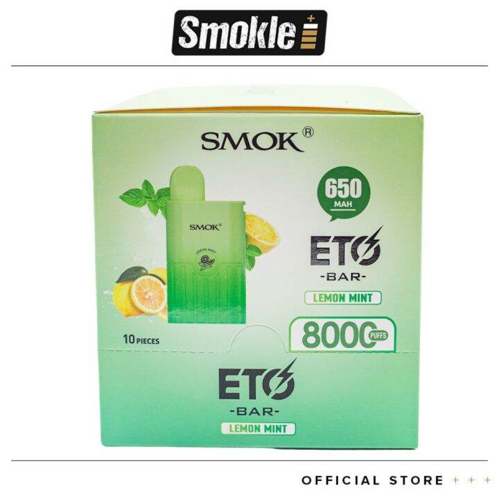 HOT SMOK ETO Bar Box of 10/ Disposable Vape Bar/ up to 8000 puffs/ 3 ...