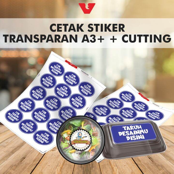 Cetak Stiker Transparan A3+ + Cutting *1 Hari Jadi *Kualitas Terjamin ...