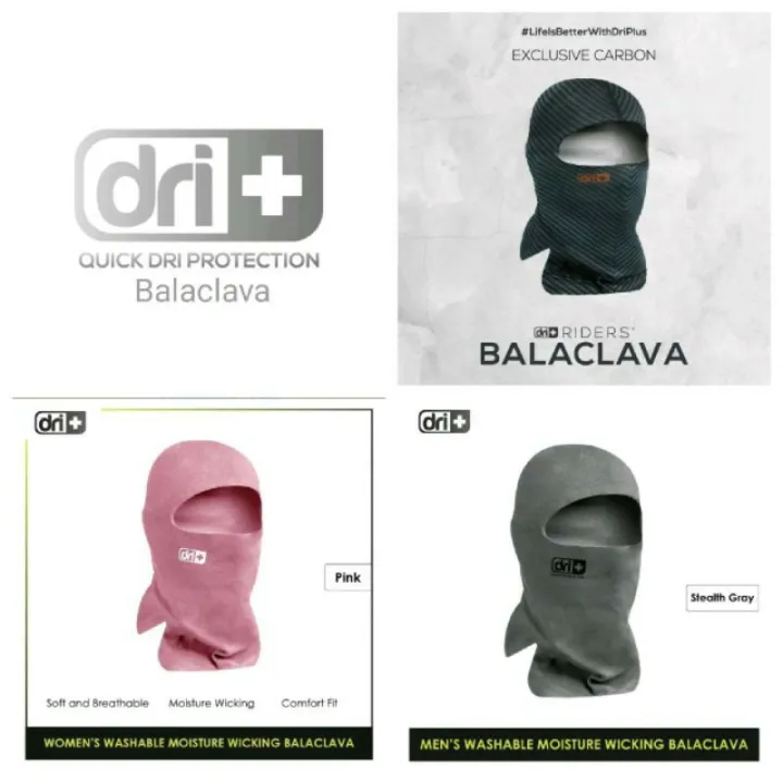 Dri+ Balaclava Full Face Mask Free Size Motorcycle Cycling Mask Sun ...