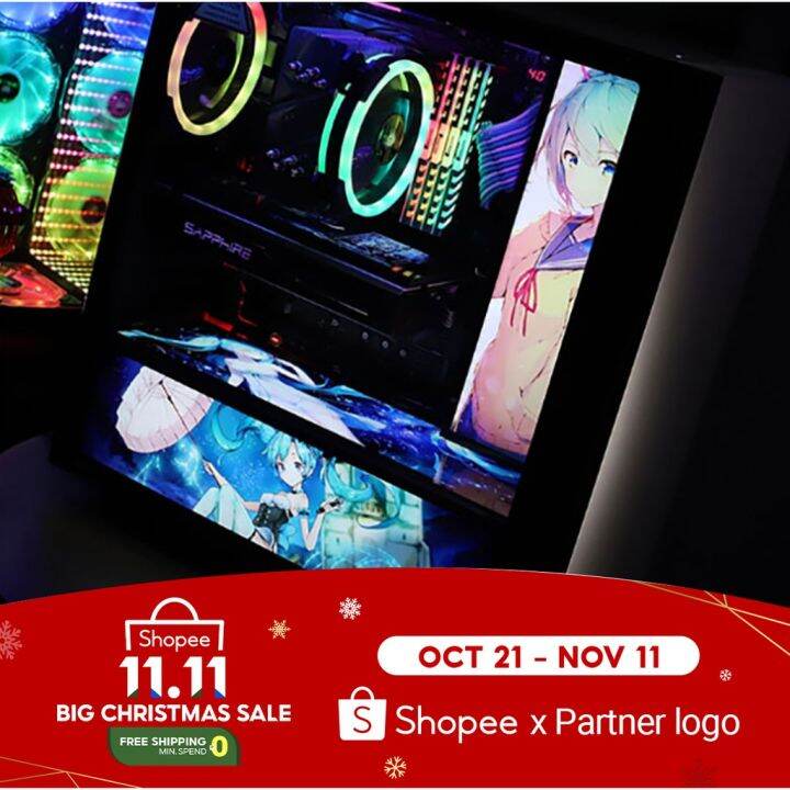 customized RGB pc case panel psu shroud gpu backplate 12v 4pin 5v 3pin ...