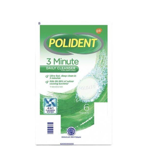 Polident 3-Minute Denture Cleanser Tablet 6s | Lazada PH