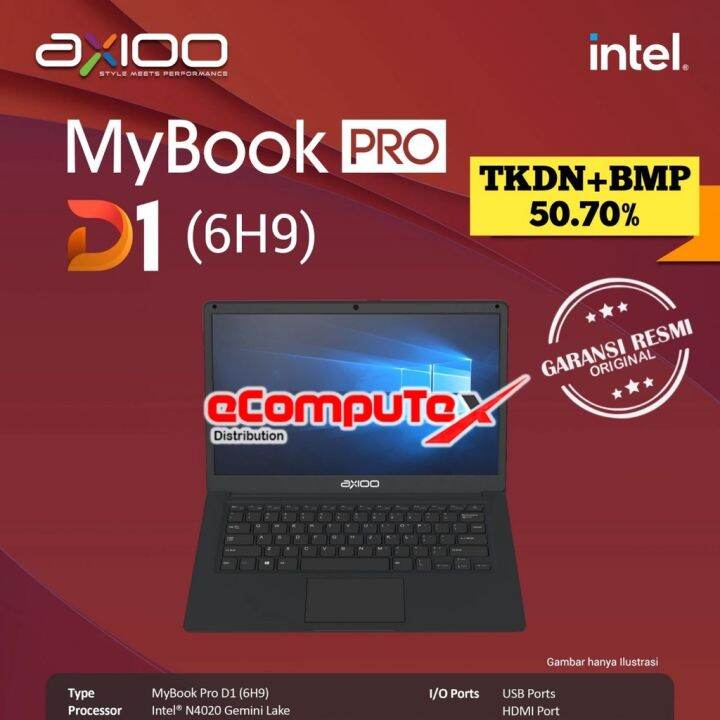 LAPTOP AXIOO MYBOOK PRO D1 (6H9) INTEL N4020 6GB 1TB 14" INCH FHD TKDN ...