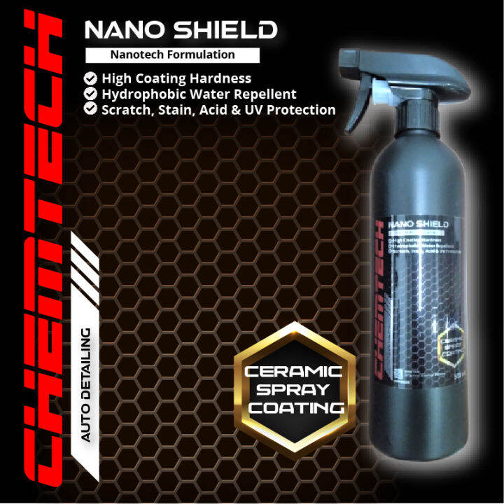 CHEMTECH Nano Shield - Quick Ceramic Coating Spray, Diamond Shines, Hydrophobic, Robust Coating ...
