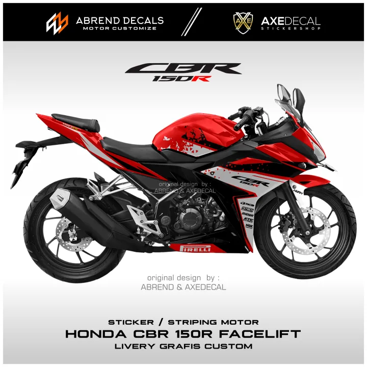STRIPING HONDA CBR 150R FACELIFT GRAFIS BERCAK RACING / STIKER MOTOR ...