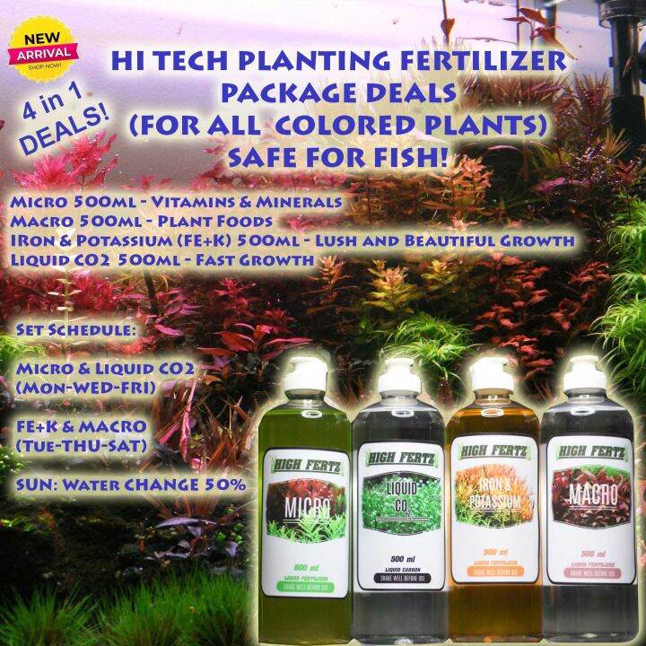 Hi Fertz ALL-IN (4in1) MICRO MACRO CO2 Booster Iron Potassium Aquarium ...