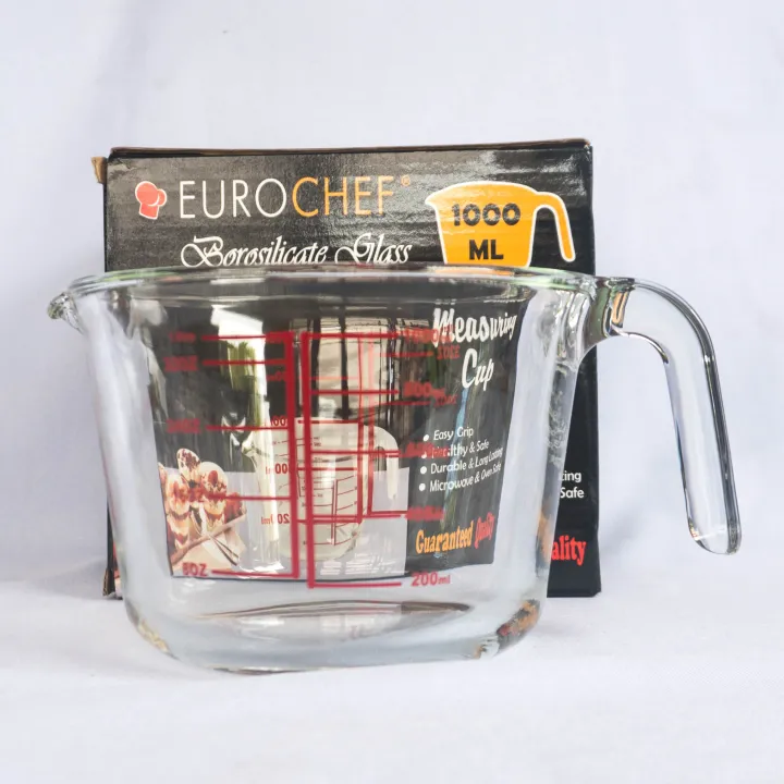 DM Eurochef Elite 1000ml Measuring Cup 9100 Borosilicate Glass with ...