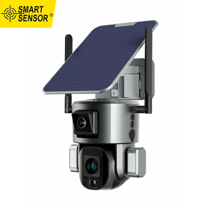 Smart Sensor 2K 400W WiFi 10X Optical Zoom Wire-free Solar Battery Dual ...
