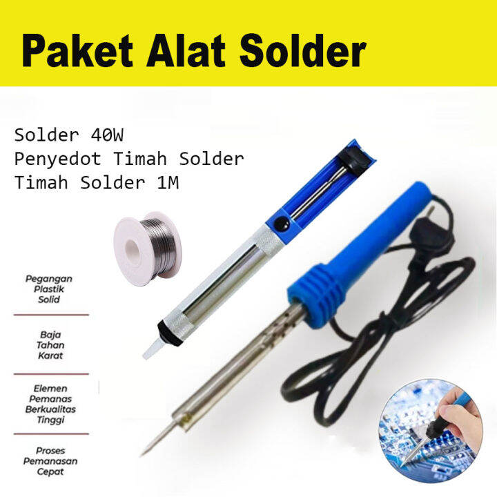 Paket Alat Solder - Solder Listrik 40Watt - Penyedot Timah Solder ...