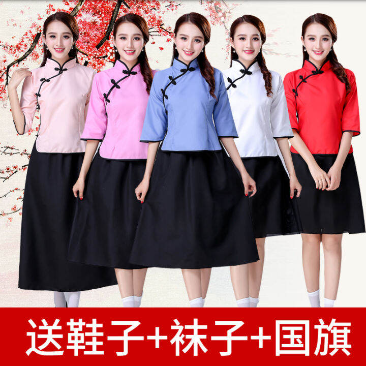 Student costume of the Republic of China, May 4th youth costume, female ...