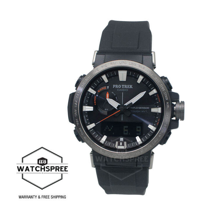 [Watchspree] Casio Pro Trek PRW-60 Climber Line Series Triple Sensor Version 3 Tough Solar Black ...