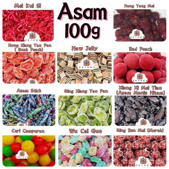 200g Pelbagai Asam Jenis / Jeruk / Buah Plum Kering / Asam Manis / Asam ...