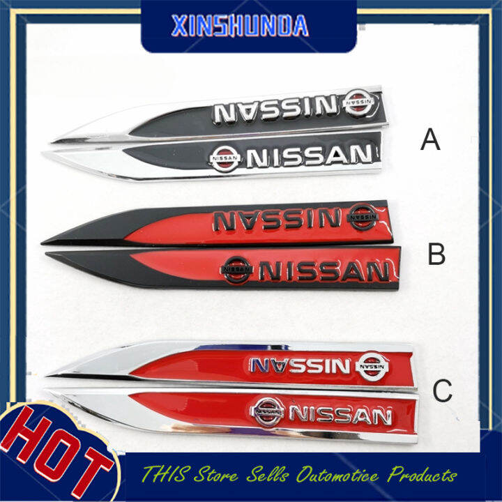 XSD 2 X Metal NISSAN Logo Car Side Fender Decorative Blade Emblem Badge ...