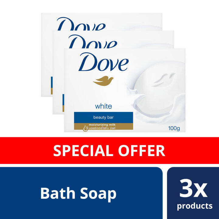 Dove Beauty Bar White Body Cleanser 90g X3 Beyond Heallth Wholesale