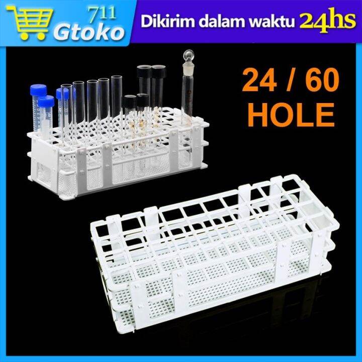 24/60 Rak alat laboratorium, alat percobaan, rak tabung reaksi plastik ...