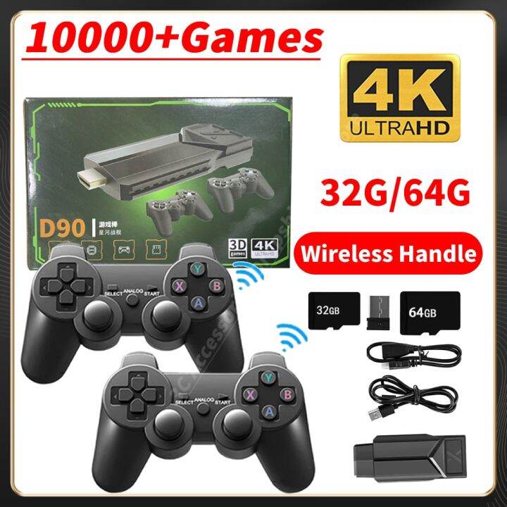 Retro Game Stick 4K 10000 Games Handheld Gaming Console 2.4G Double ...