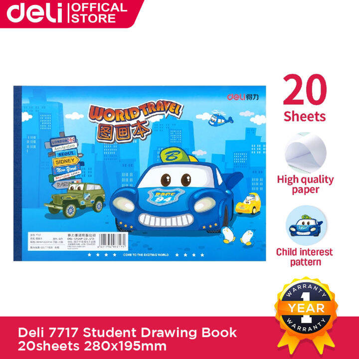 Deli 7717 Student Drawing Book Art School Supplies 20 Sheets 1Pc ...