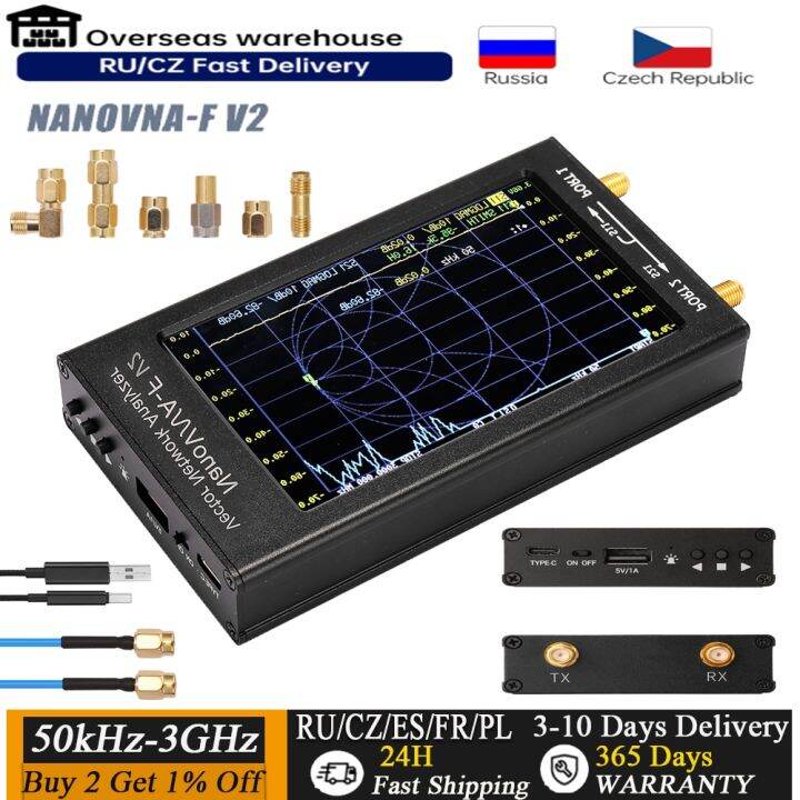 NanoVNA LCD Display Vector Network Analyzer 4.3 Inch IPS Spectrum Analyzer S-A-A-2 Antenna ...
