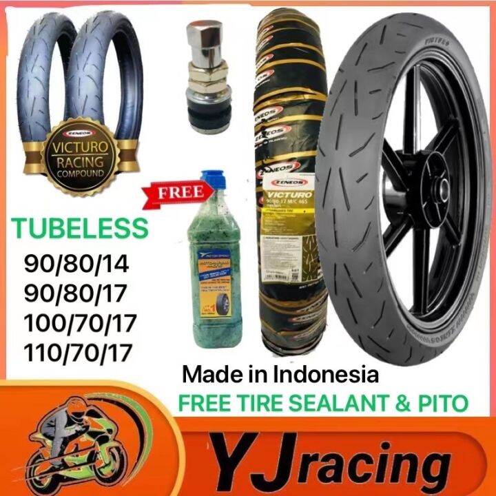 ZENEOS VICTURO RACING TIRE FOR MOTORCYCLE GULONG TUBELESS 90/80/14 90 ...