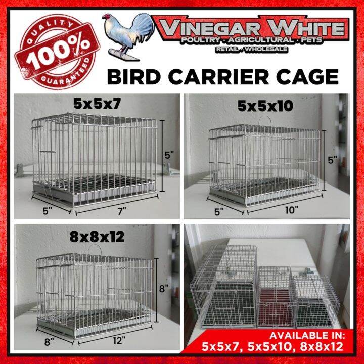 Bird Carrier Metal Travel Cage with Tray Birds African Parakeets ...