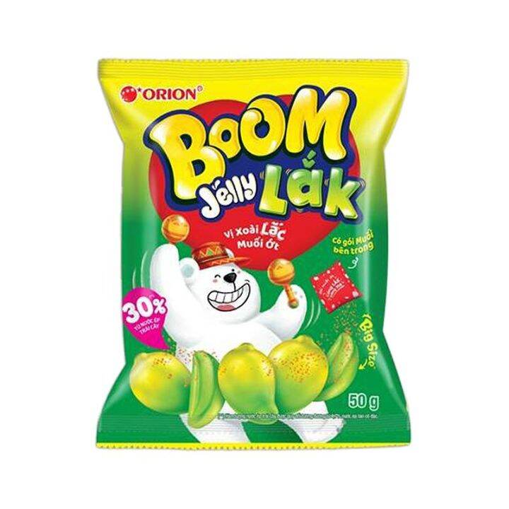 Kẹo Dẻo Boom Jelly Lắk Orion Vị Xoài Lắc Muối Ớt (GÓI LỚN 52.5g ...