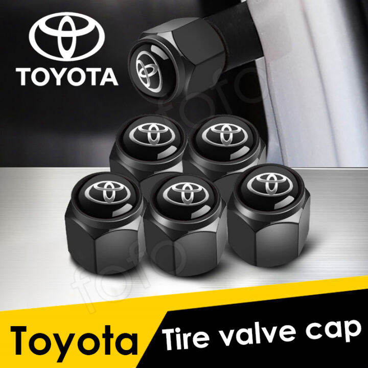 5Pcs/Set Toyota Car Tyre Valve CapsStainless Steel Wheel Stem Air Caps ...
