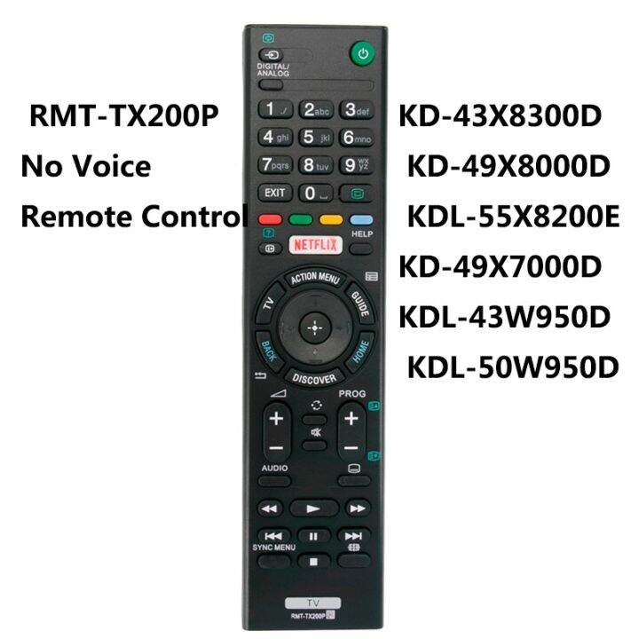 New No Voice Remote Control RMT-TX200P for Sony via TV KD-43X8300D KD ...