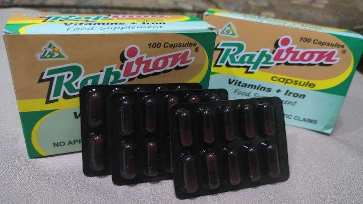 RAPIRON Vitamins + Iron Food Supplement Ascorbic Acid 100mgCalcium ...