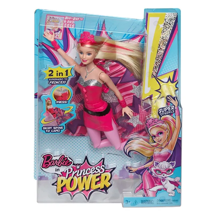 Original barbie cdy61 extraordinary princess super power spark pop toy ...