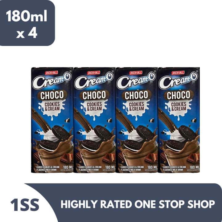 Cream-O Choco Cookies & Cream Drink 180ml x 4 | Lazada PH