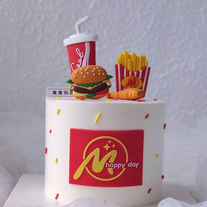 Fast Food McD KFC Cake Topper Fried Chicken Cake Topper Burger Cake ...