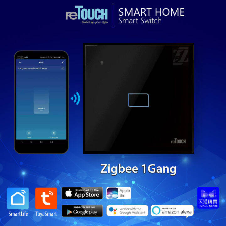 RETOUCH Zigbee Tuya Smart Life Smart Switch White Black Remote Voice ...