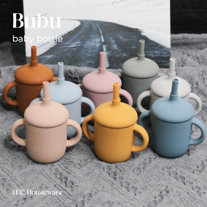 【TEC】BUBU Silicone Sippy Cup Kids Botol Minuman Anak Kecil Berbahan ...