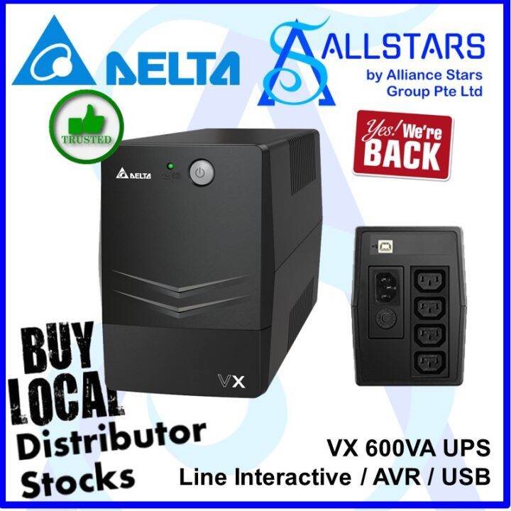 (ALLSTARS : We are Back / UPS PROMO) Delta VX600VA 600VA UPS Agilon Family / Line-interactive ...