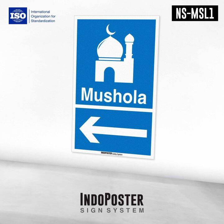Stiker Sign ISO Rambu Arah Mushola Kiri | Lazada Indonesia