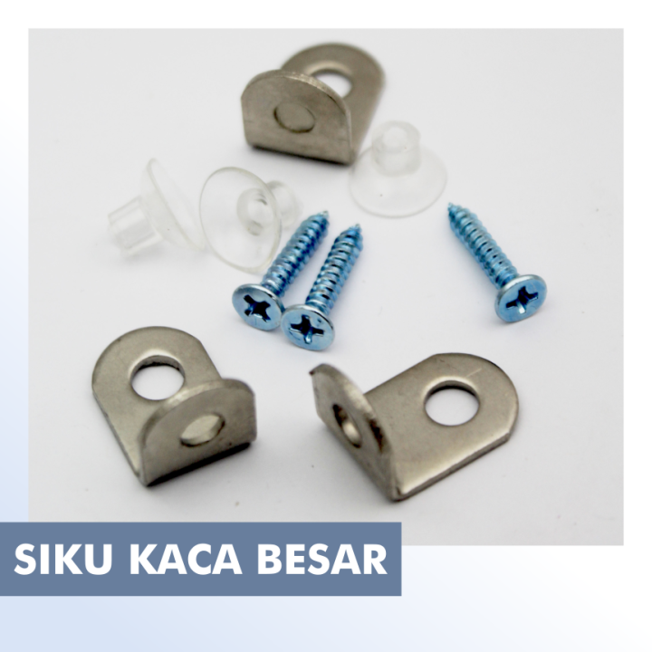 100 Biji Siku L Rak Kaca - Penyangga Ambalan Kaca - Siku Kaca Kecil ...