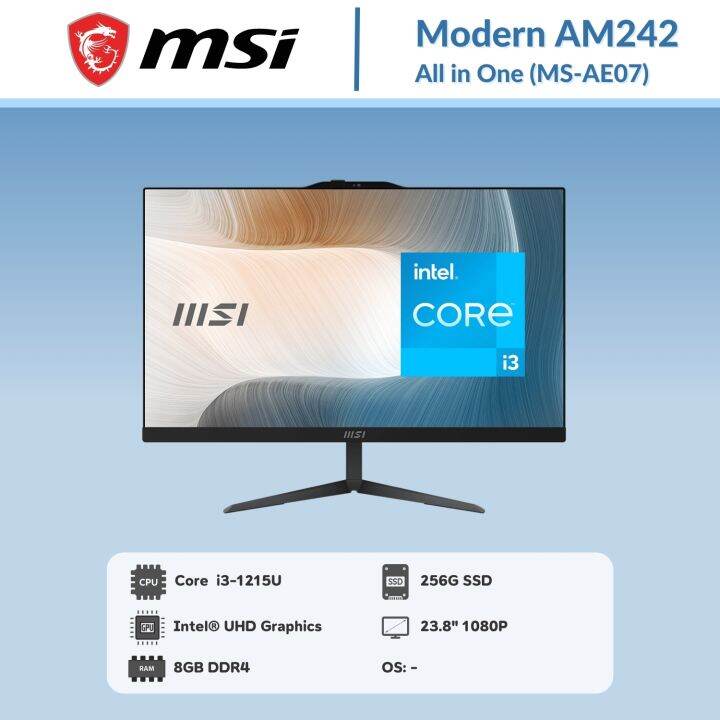 PC MSI All in one Modern AM242 12M-478XTH /Ci3-1215U/23.8" FHD/ 8GB ...